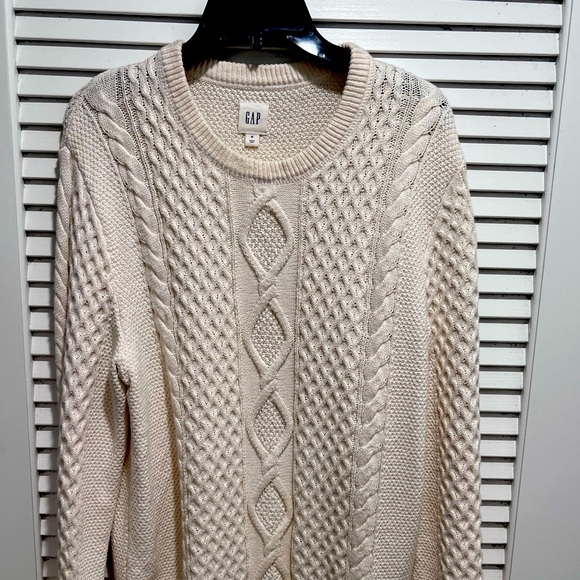 GAP | Sweaters | Mens Medium Cream Color Cable Knit Gap Sweater | Poshmark